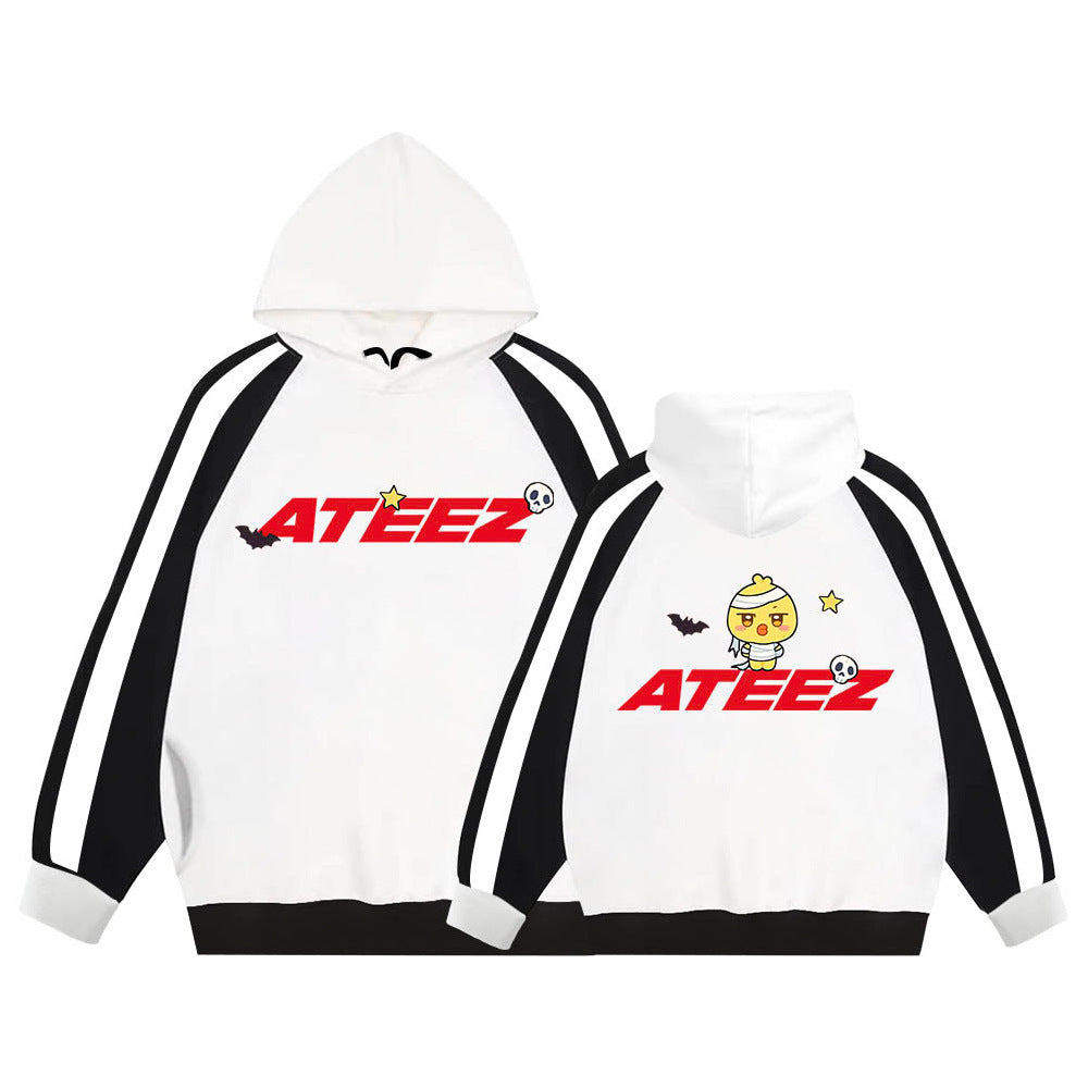 ANITEEZ Logo Black and White Color Block Hoodie – TTAesthetic